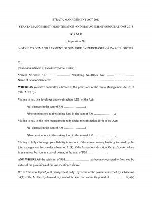 Strata Management Form 11 - BurgieLaw