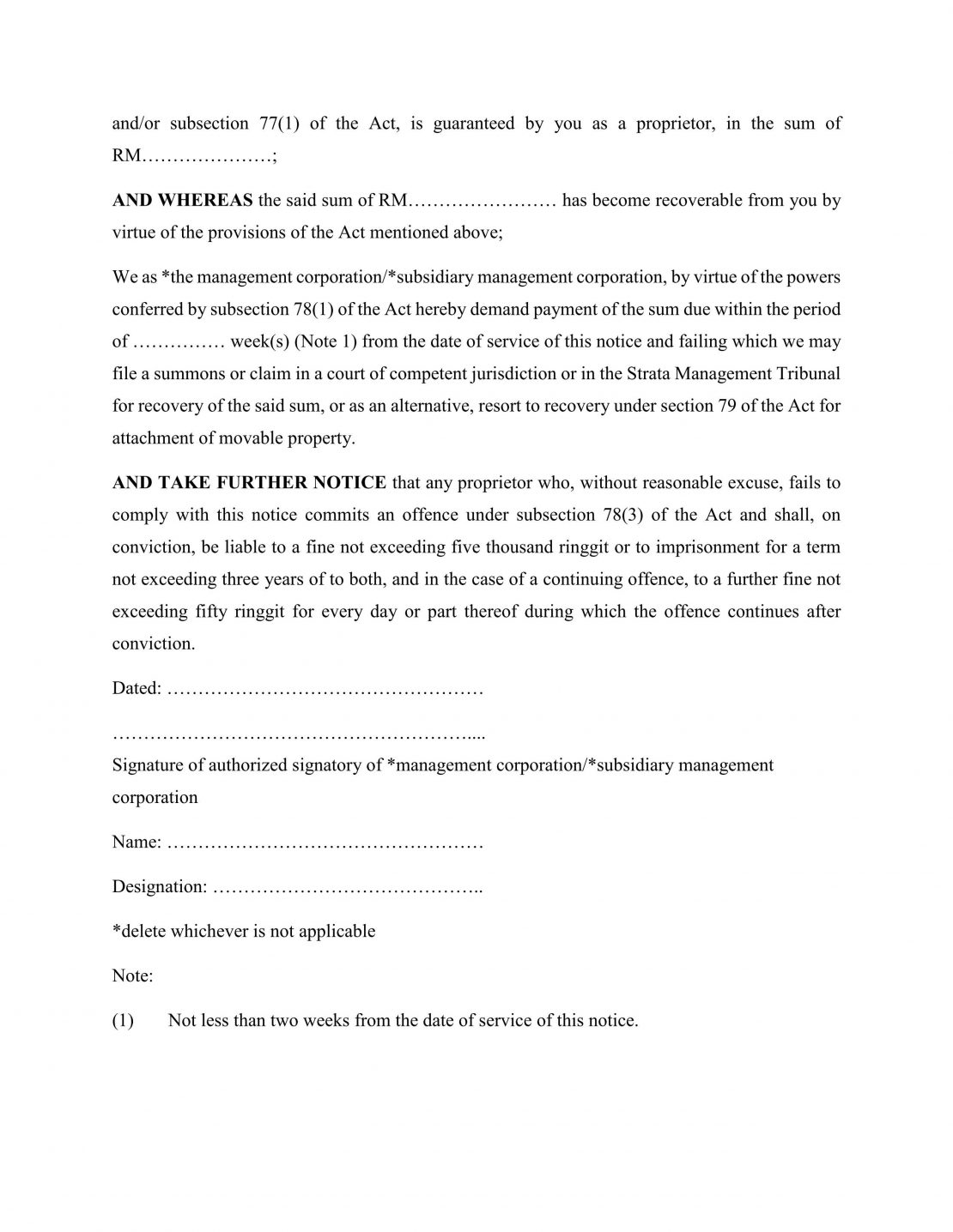 Strata Management Form 20 - BurgieLaw
