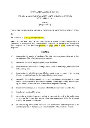 Strata Management Form 5 - BurgieLaw