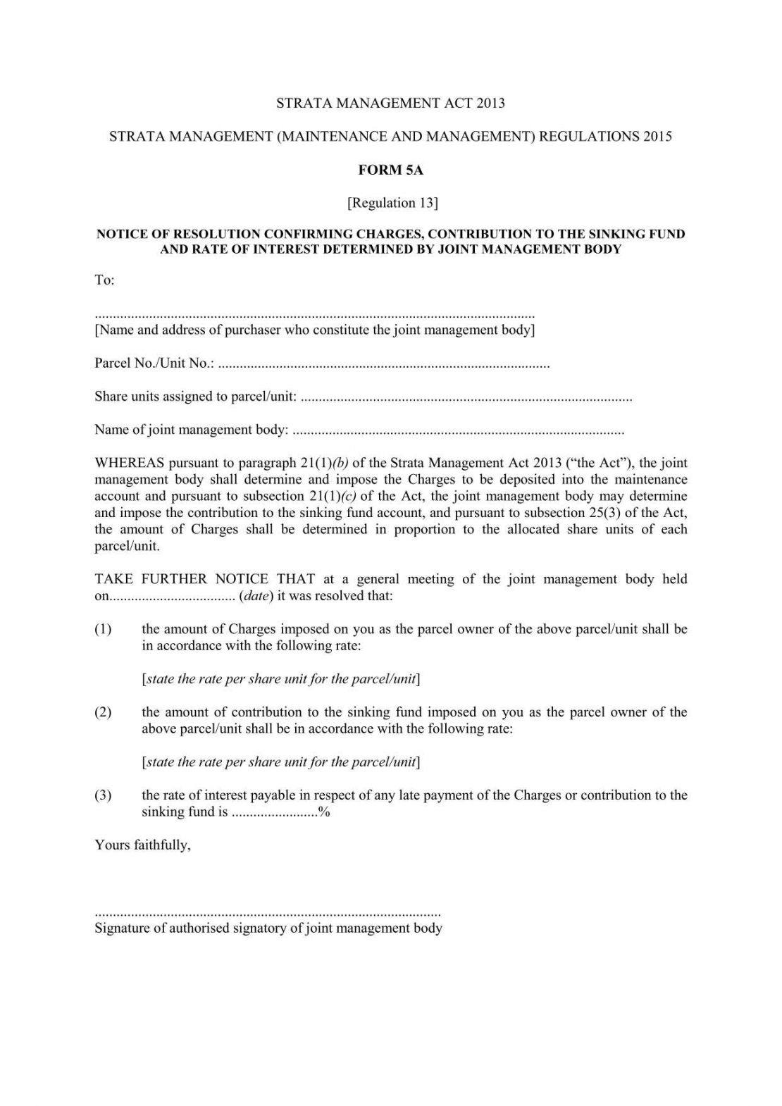 Strata Management Form 5A - BurgieLaw