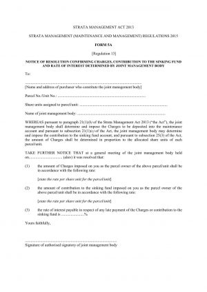 Strata Management Form 5A - BurgieLaw