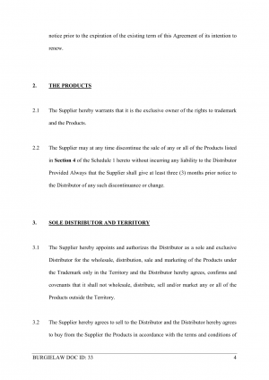 Exclusive Distributorship Agreement Template - BurgieLaw