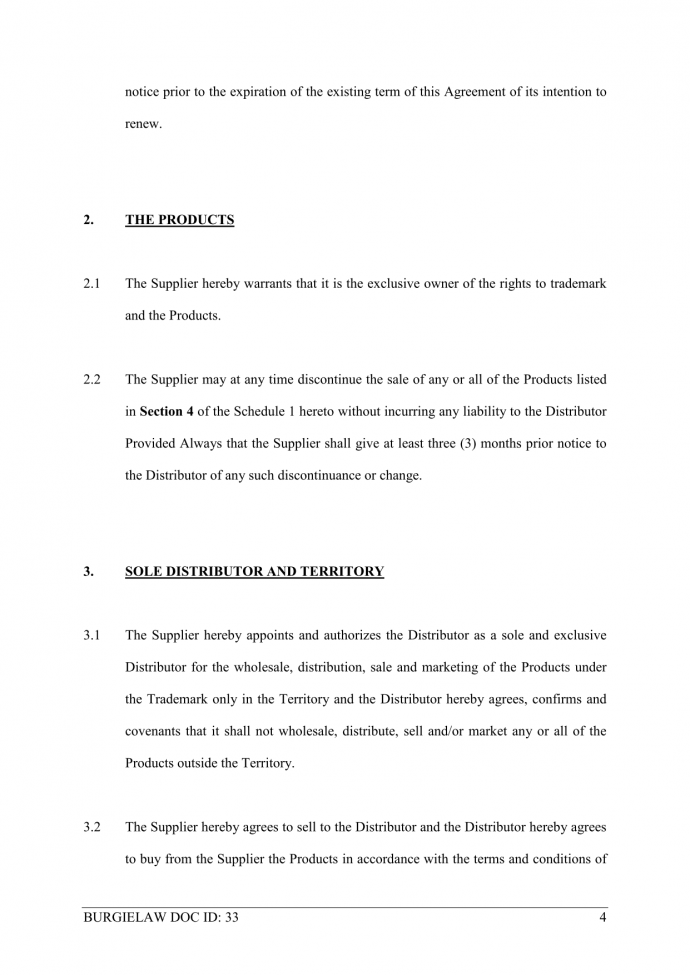 Exclusive Distributorship Agreement Template - BurgieLaw