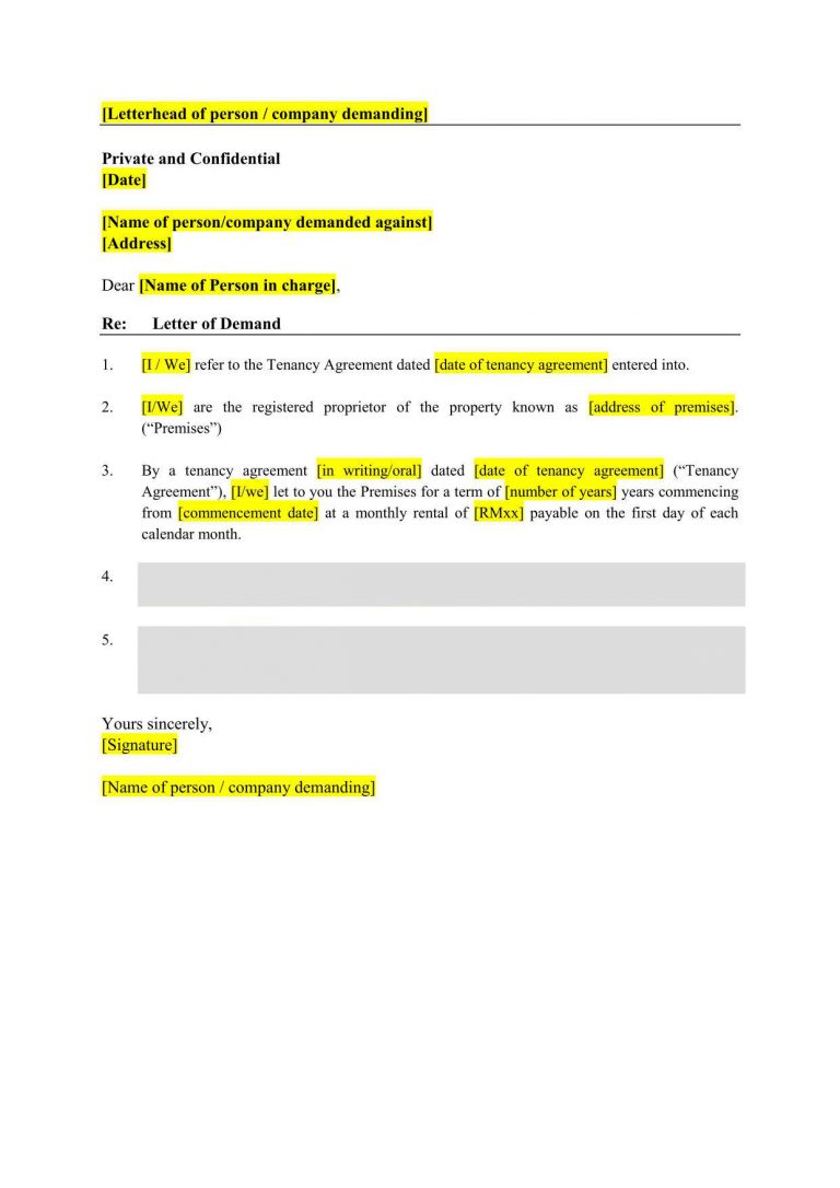 [3-in-1] Tenancy Letter of Demands Template - BurgieLaw