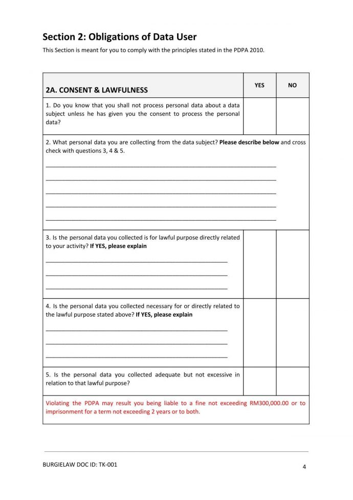 PDPA Assessment Checklist - BurgieLaw