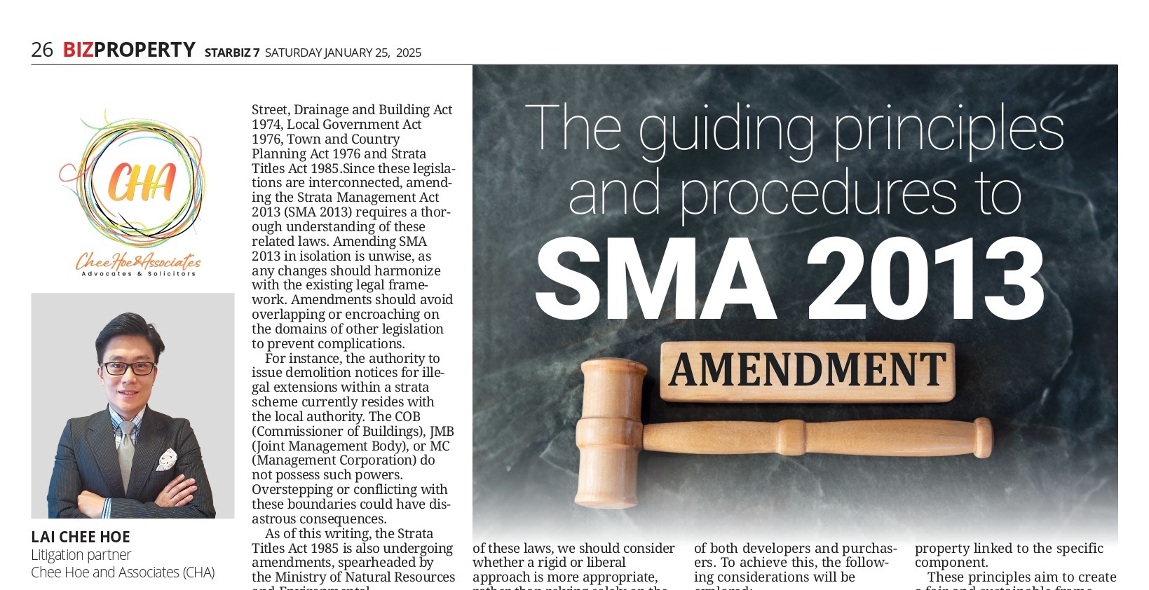 Amendments to Strata Management Act 2013 ("SMA 2013")- THE GUIDING ...